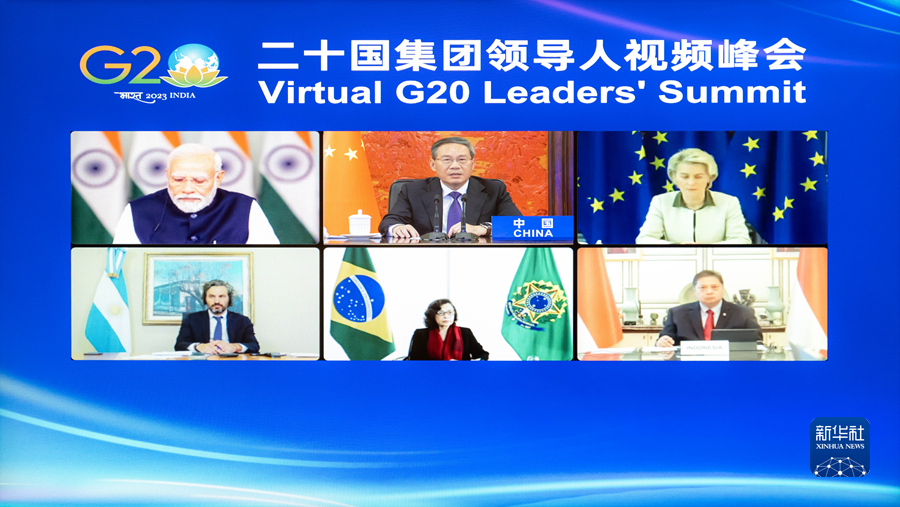 Li Qiang nimmt an virtuellem G20-Gipfel teil